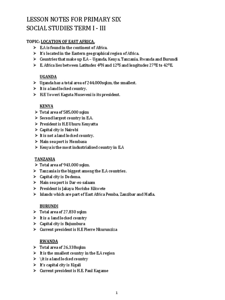 P.6 S.ST Notes-Min | PDF