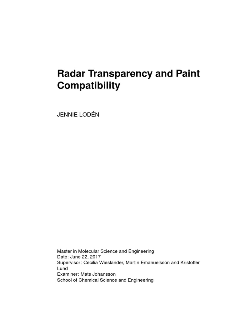 Paints For Radar Transparency | PDF