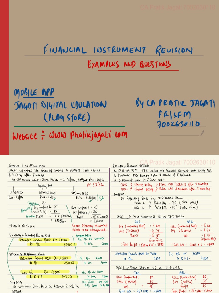 Financial Instruments Examples & Illustration | PDF