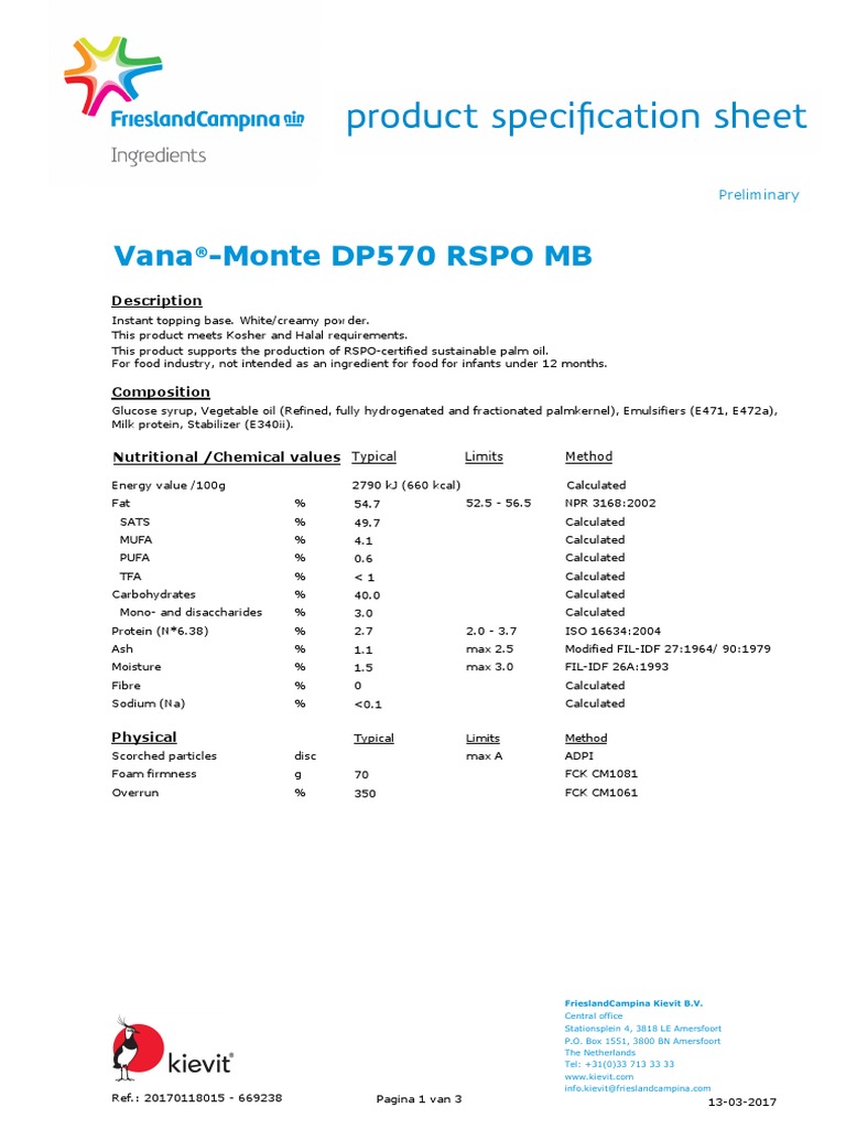 Vana-Monte DP570 - SPEC | PDF
