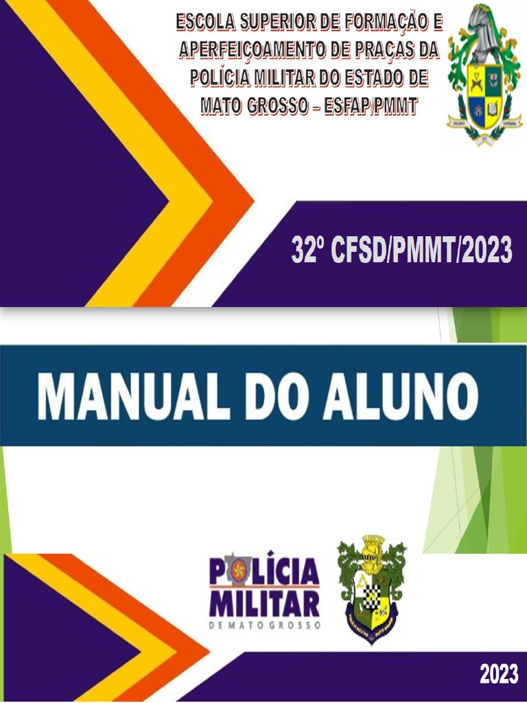 Manual Do Aluno - 32º CFSD | PDF | Polícia | Polícia militar