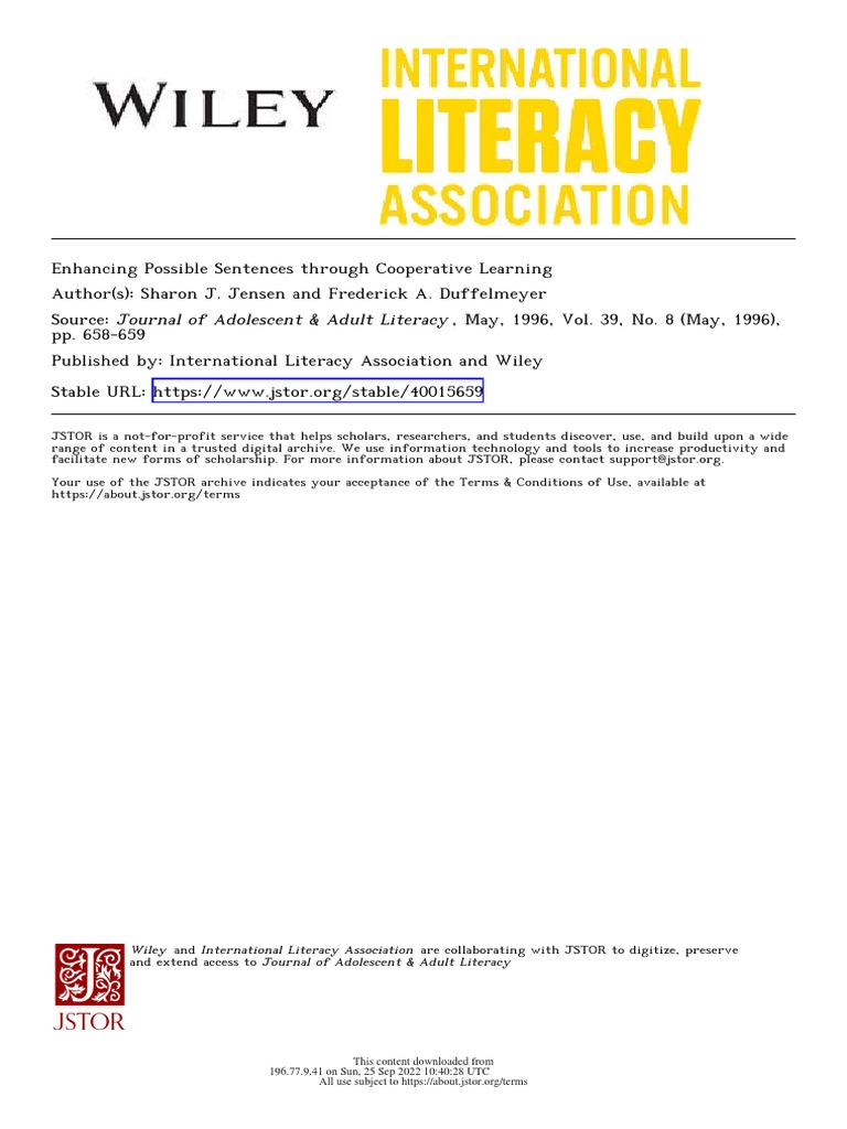 Cooperative Learning for Vocabulary Development | PDF | Literacy ...