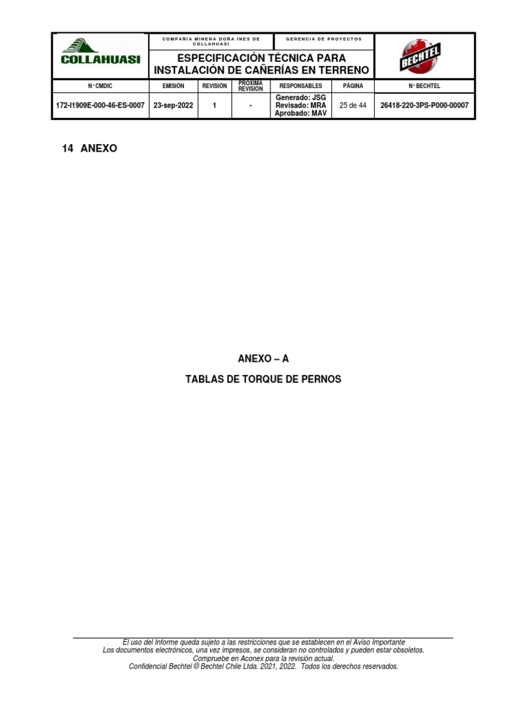 Anexo N°4 de La EETT 172-I1909E-000-46-ES-0007 | PDF