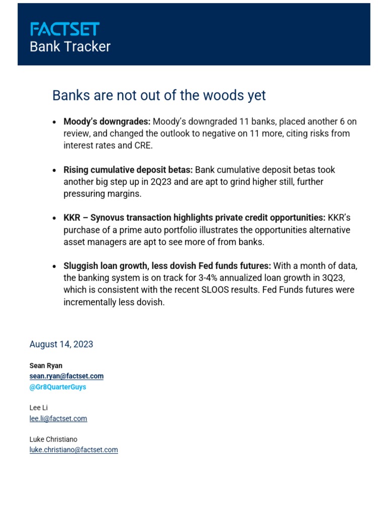 FactSet Bank Tracker 230814 - Banks Are Not Out of The Woods Yet | PDF ...