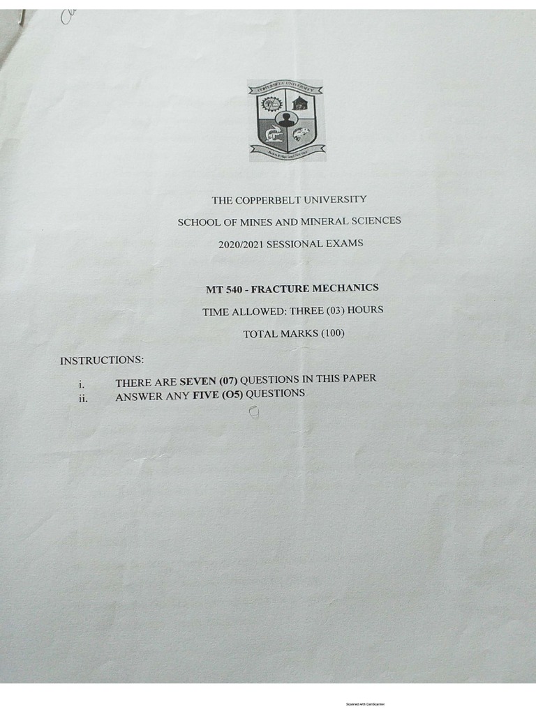 Fracture Mechanics 2021 Sessional | PDF