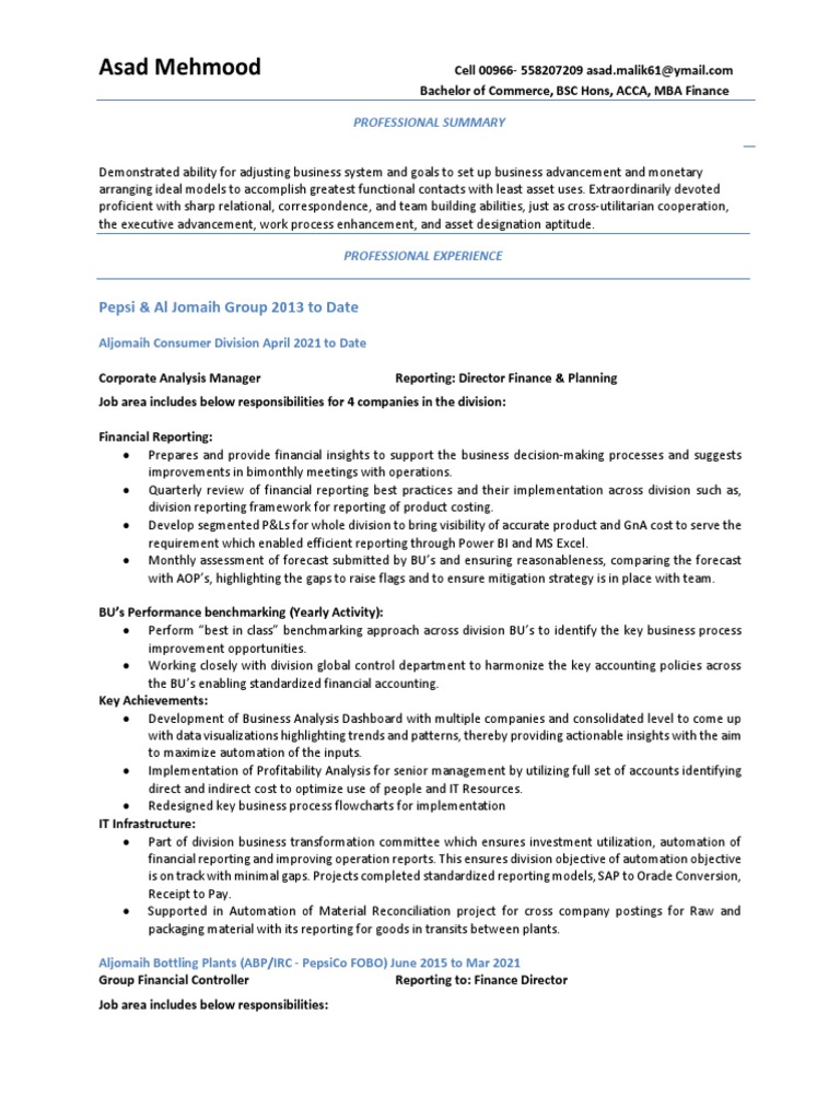 CV-Asad Mehmood | PDF