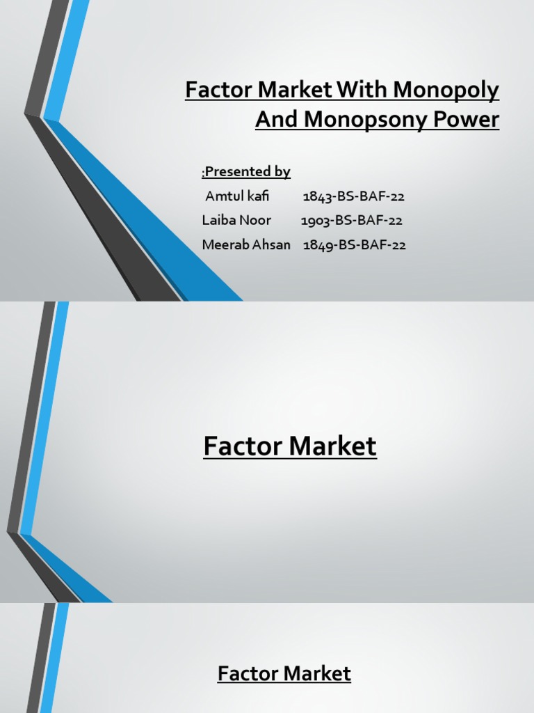 Factor Market | PDF | Monopoly | Labour Economics