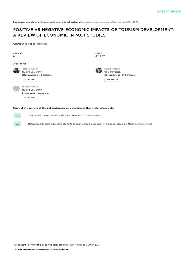Positive VS Negative Economic Impacts of | PDF