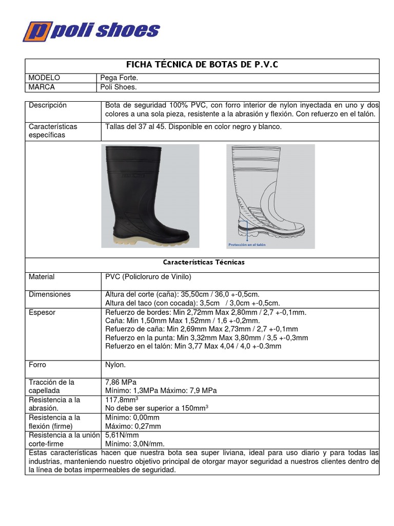 Botas de Seguridad Pega Forte | PDF | Tecnología