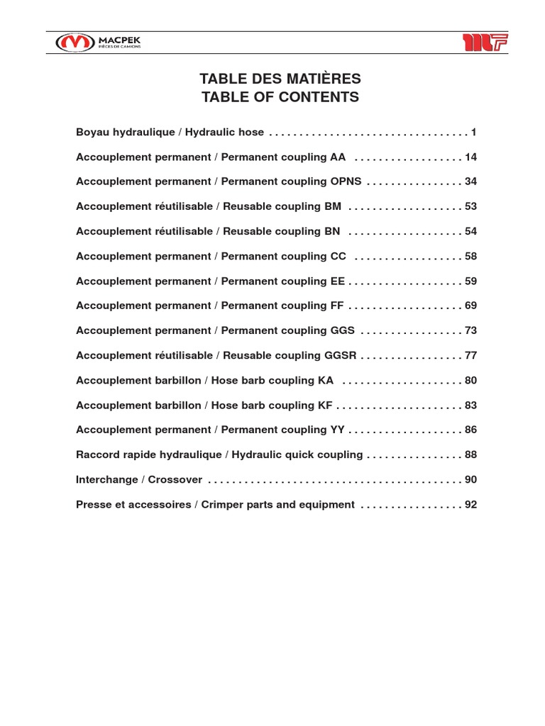 Catalog Macpek Hydraulic | PDF