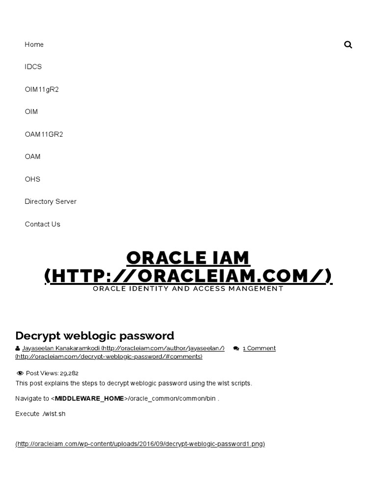Decrypt Weblogic Password | PDF