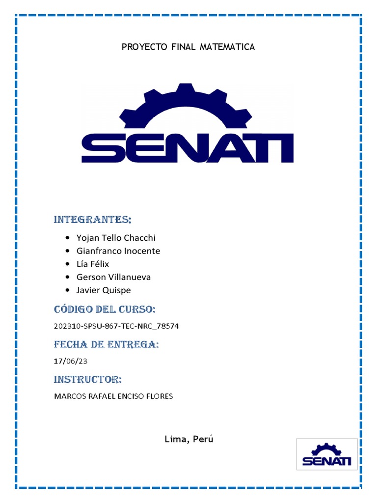 Proyecto Final Matematica.-2 | PDF | Matemática Elemental | Matemáticas