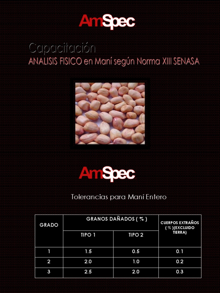Capacitacion Analisis Fisico Mani Segun Norma XIII SENASA | PDF
