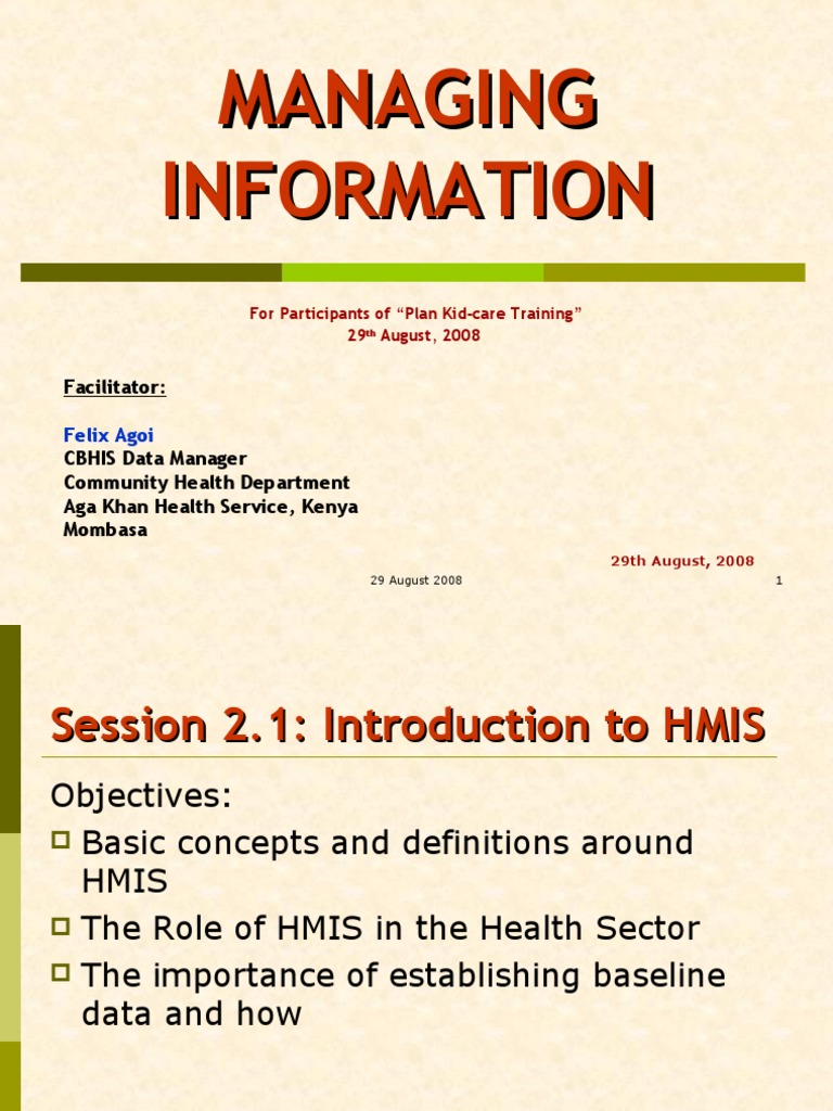 Hmis PP Slides | PDF | Health Care | World Health Organization