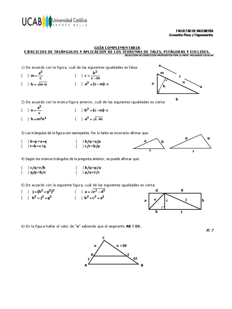 Guía Complementaria (Teoremas) | PDF