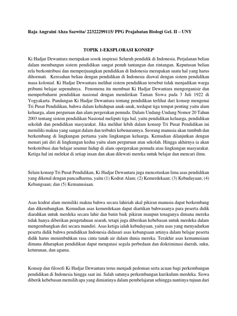 Topik 1 - Eksplorasi Konsep - Filosofi Pendidikan Indonesia | PDF