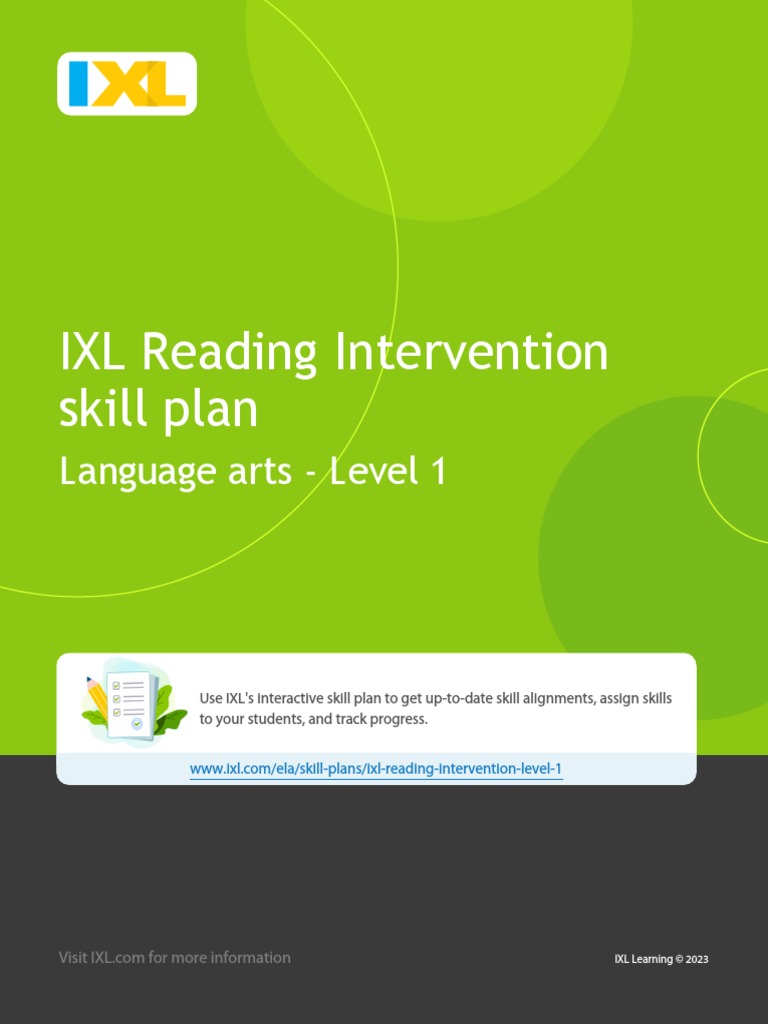 2.ixl-reading-intervention-level-1 | PDF | Syllable | Consonant
