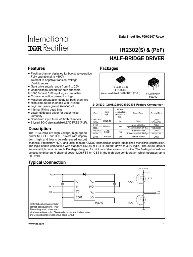 Infineon IR2302 DataSheet v01 - 00 EN | PDF