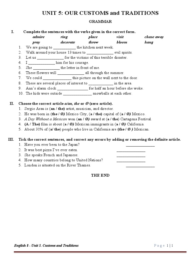 Unit 5 - Grammar | PDF