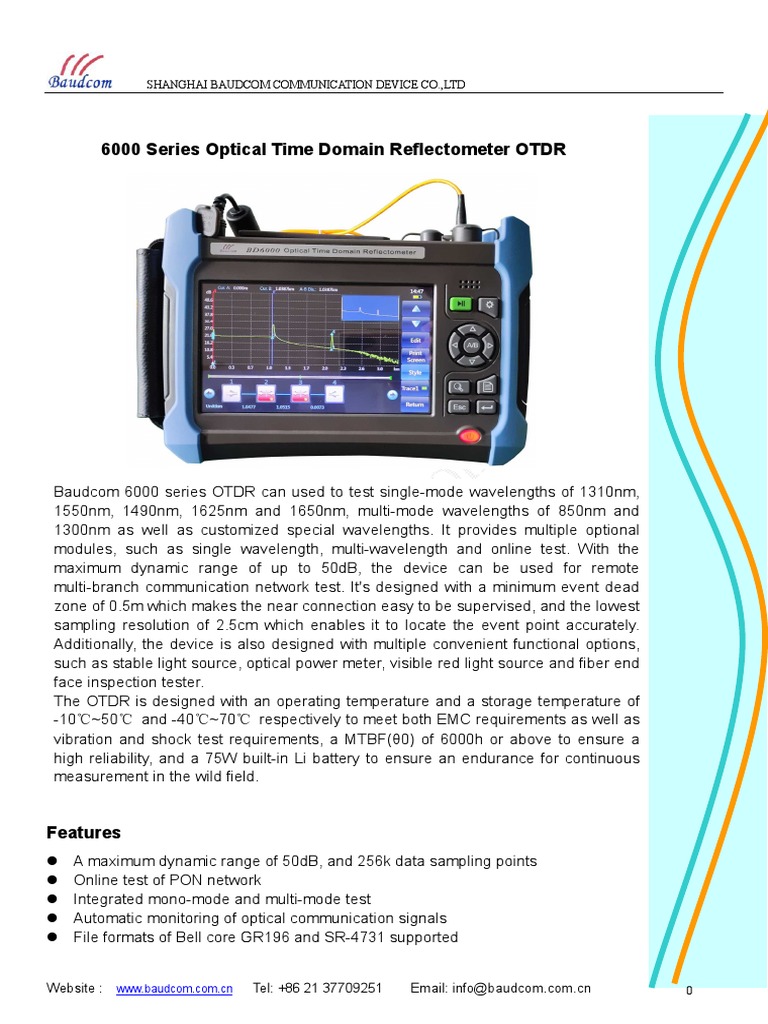 Bd6000 Series Otdr | PDF