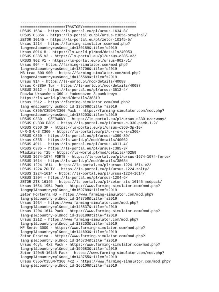 Modpack Linki Oryginalne Puma145 | PDF