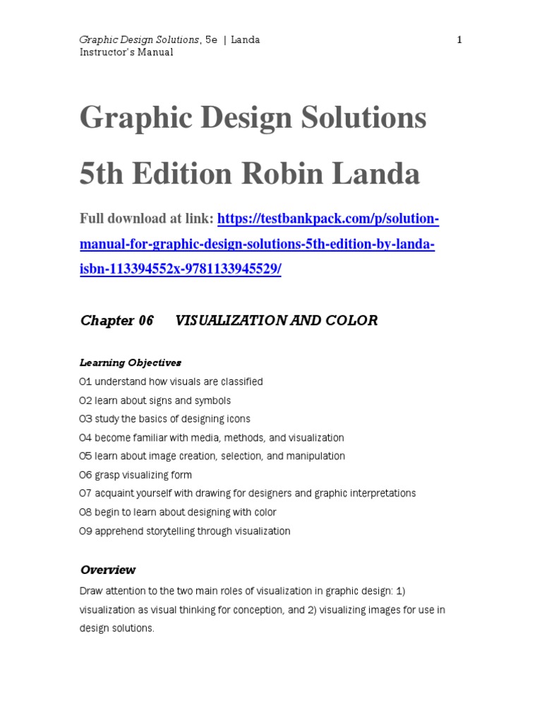 Graphic Design Solutions 5th Edition Robin Landa Solutions Manual ...