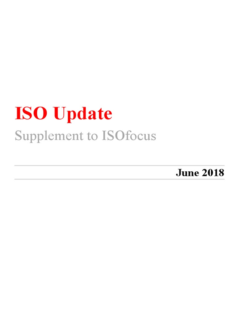 ISO Standards Update June 2018 | PDF | Science & Mathematics | Computers