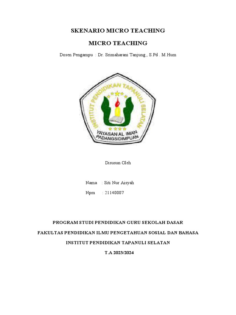 SKENARIO MICRO TEACHING Aisyah 1 | PDF SKENARIO MICRO TEACHING Aisyah 1 | PDF