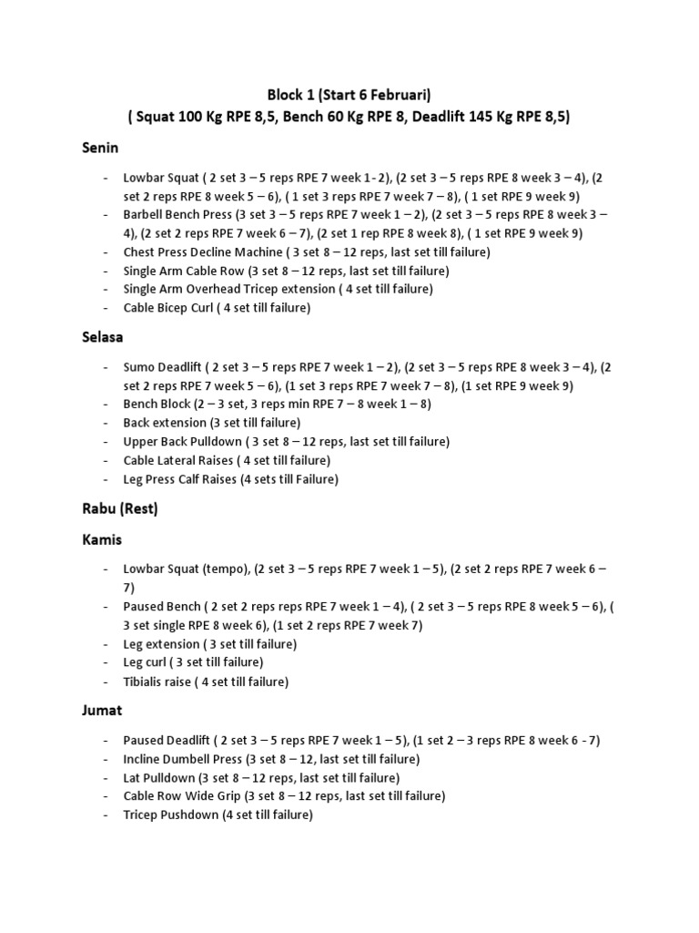 Program Powerbuilding | PDF