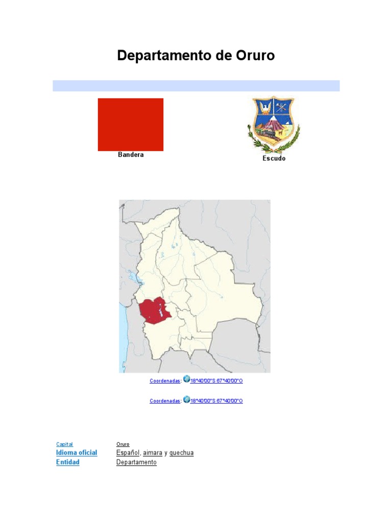 Departamento de Oruro | PDF