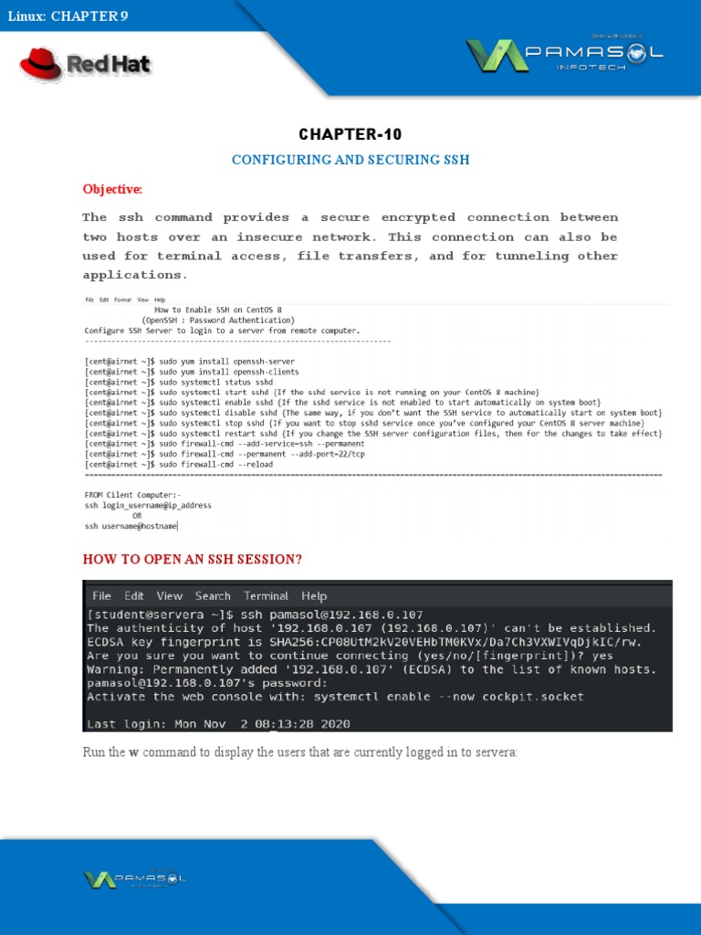 Objective:: Configuring and Securing SSH | PDF