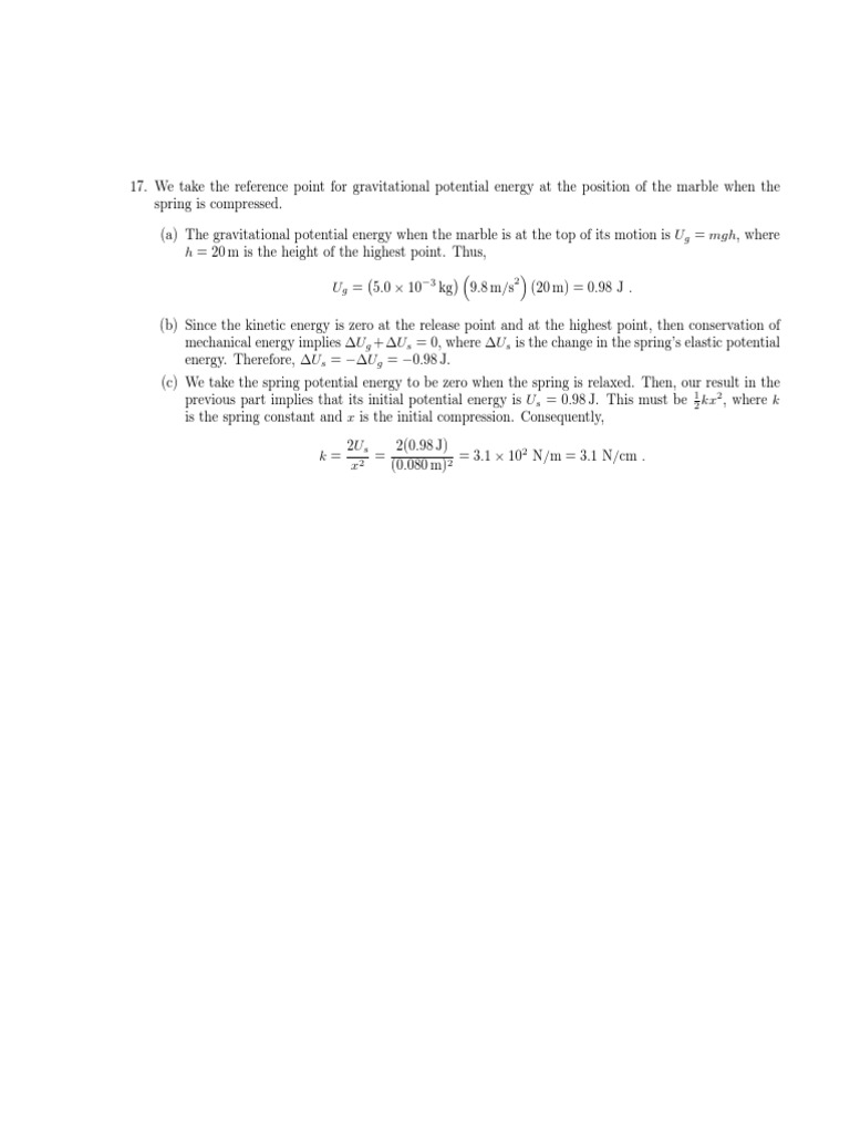 Gravitational and Spring Potential Energy Analysis | PDF | Science ...