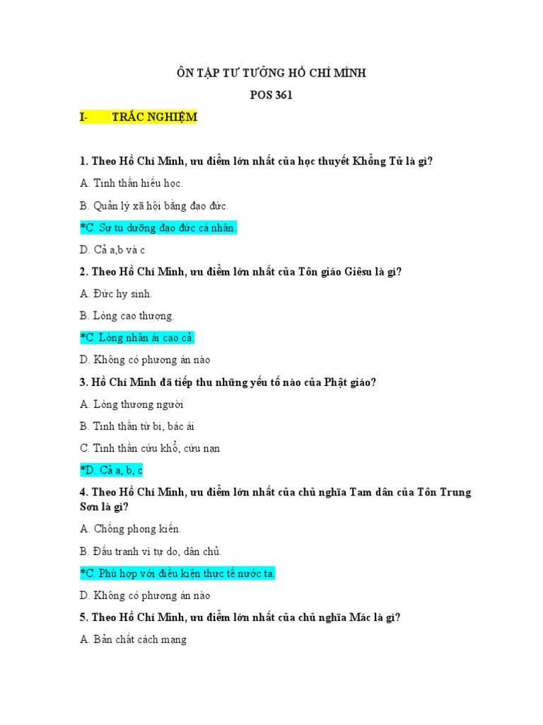 ĐÁP ÁN ÔN TẬP POS 361 tự luận và trắc nghiệm full | PDF