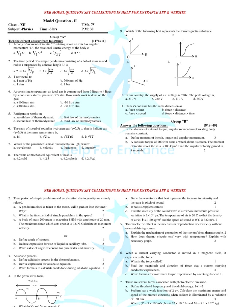 Physics Set 2 in HFE | PDF | Torque | Rotation Around A Fixed Axis