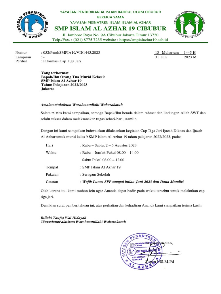 Surat Pemberitahuan Cap 3 Jari 2023 | PDF Surat Pemberitahuan Cap 3 Jari 2023 | PDF
