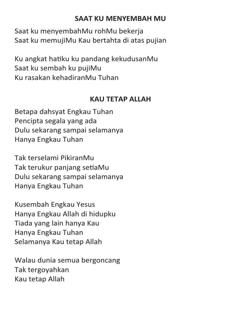 Lirik Lagu Ibadah Doa Pdf