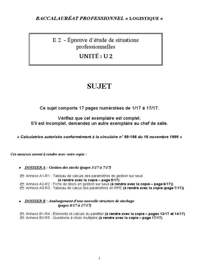 Sujet: E 2 - Épreuve D'étude de Situations Professionnelles | PDF