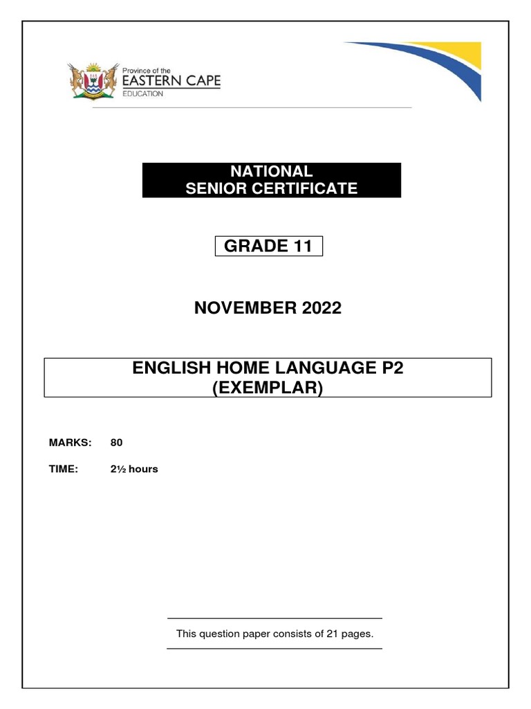 English HL p2 QP Gr11 Nov 2022 | PDF