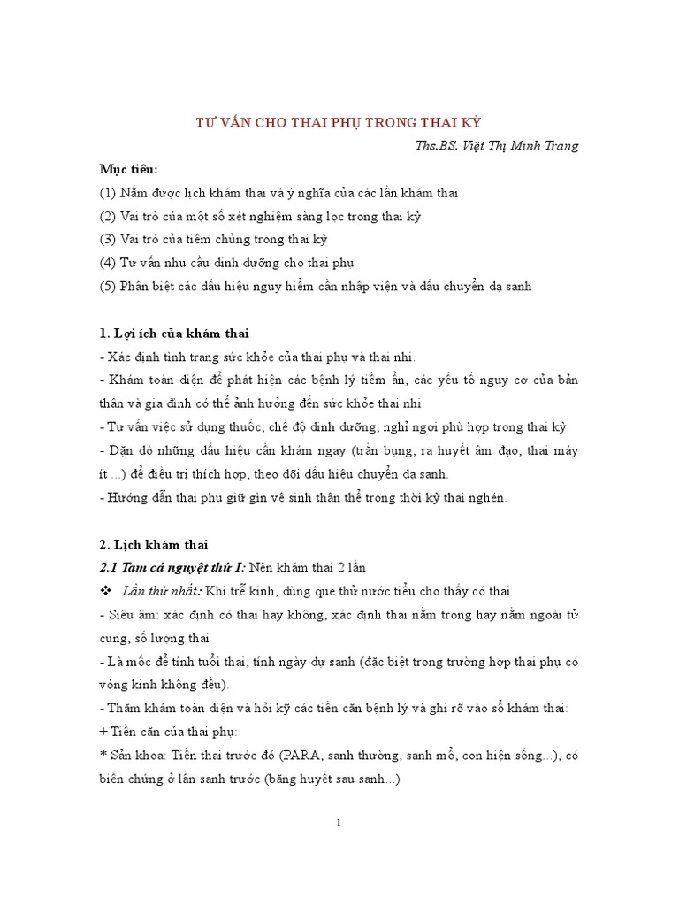 Tu Van Trong Thai Ky | PDF Tu Van Trong Thai Ky | PDF