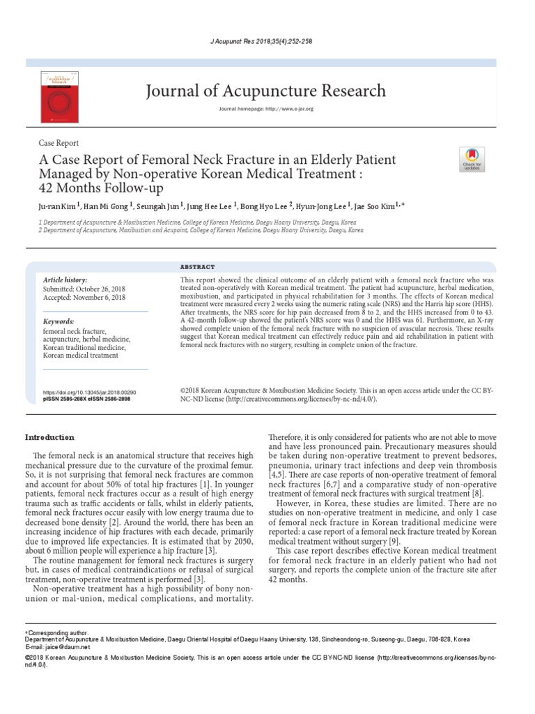 A Case Report of Femoral Neck Fracture in An Elder | PDF | Anatomical ...