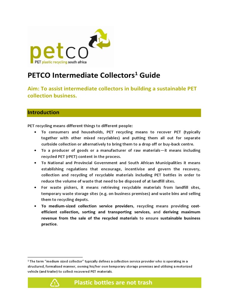 PETCO - Fact Sheet - Intermediate Collectors Guide 1 | PDF | Business | Law