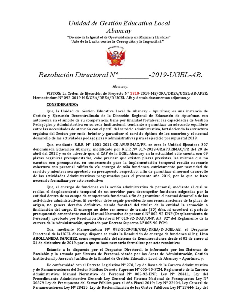 Encargar Funciones | PDF