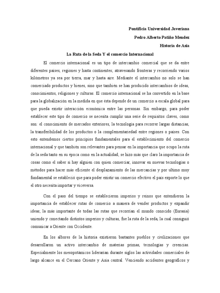 La Ruta de La Seda | PDF | Comercio | Ruta de la Seda