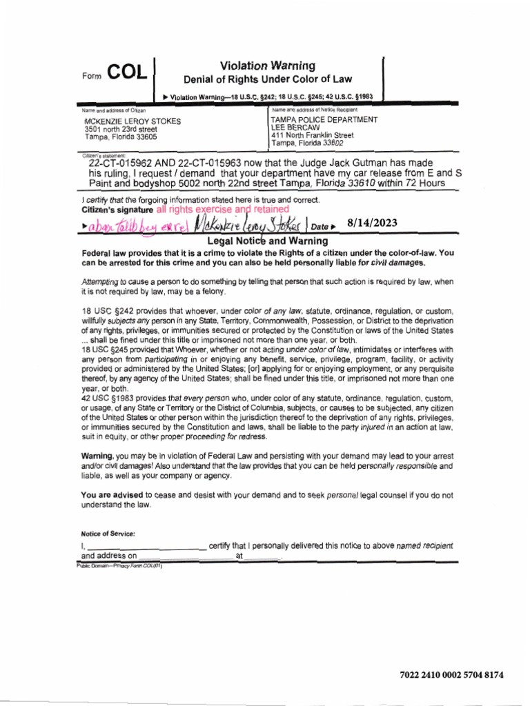 Notice of Confidential Victim Info | PDF | Arrest Warrant | Plea