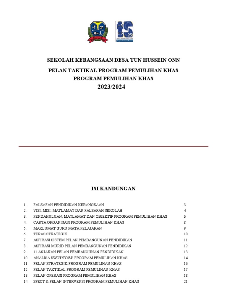 Program Pemulihan Khas Sekolah 2023 | PDF | Karier & Perkembangan