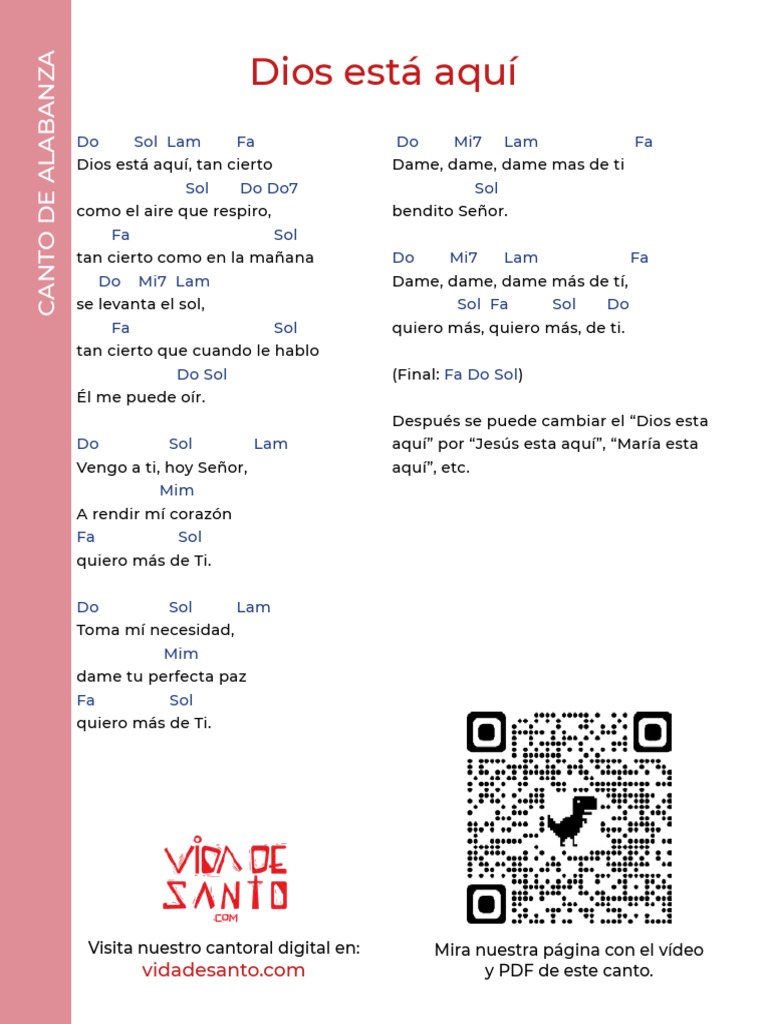 Acordes y letra de "Dios está aquí" | PDF