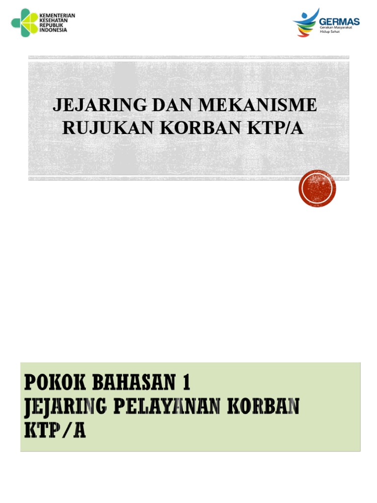 MI 4 Jejaring Dan Mekanisme Rujukan Korban KtPA Termasuk TPPO - Peserta | PDF