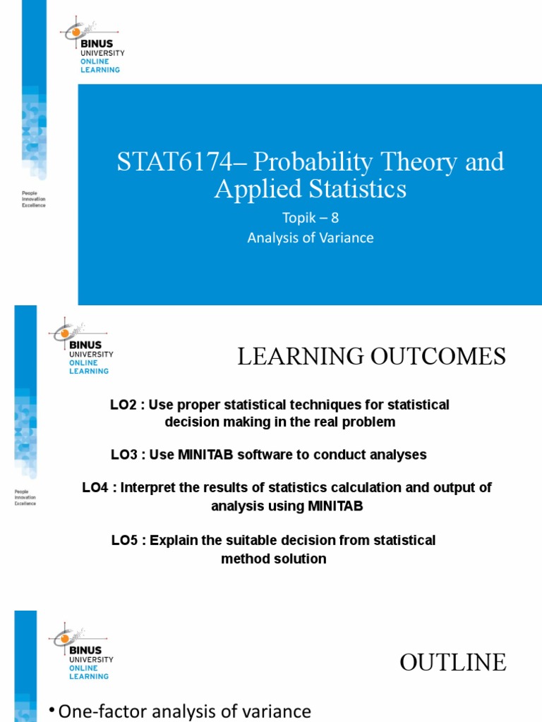 ANOVA Techniques and MINITAB Guide | PDF | Analysis Of Variance ...