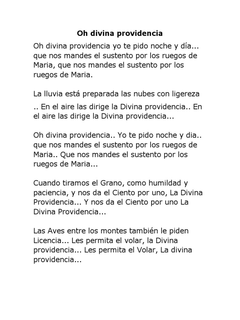 Oh divina providencia | PDF
