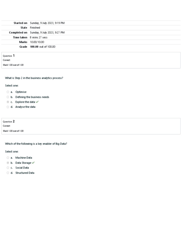 Midterm Quiz 1 - Attempt Reviewmech | PDF | Analytics | Big Data